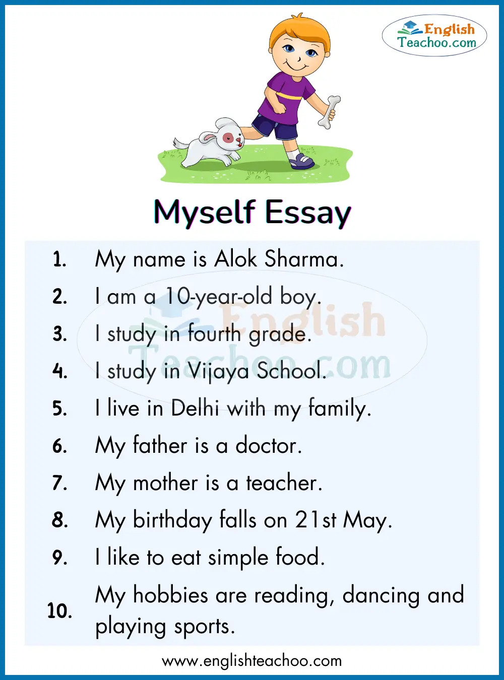 10 Lines On Myself Essay In English Englishteachoo
